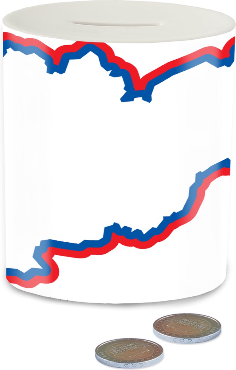 Spaarpot - Spaarblik - tekening van Slowakije in de kleuren van de vlag ...