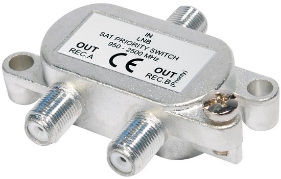 Satelliet Priority Switch met 2 uitgangen / 950-2500 MHz | bol