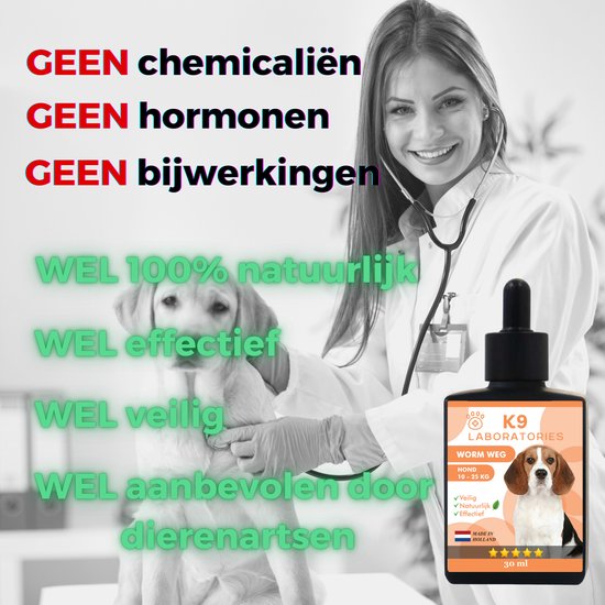 K9 Laboratories Ontworming hond - voor honden van 10-25 kg - 30 ml ...