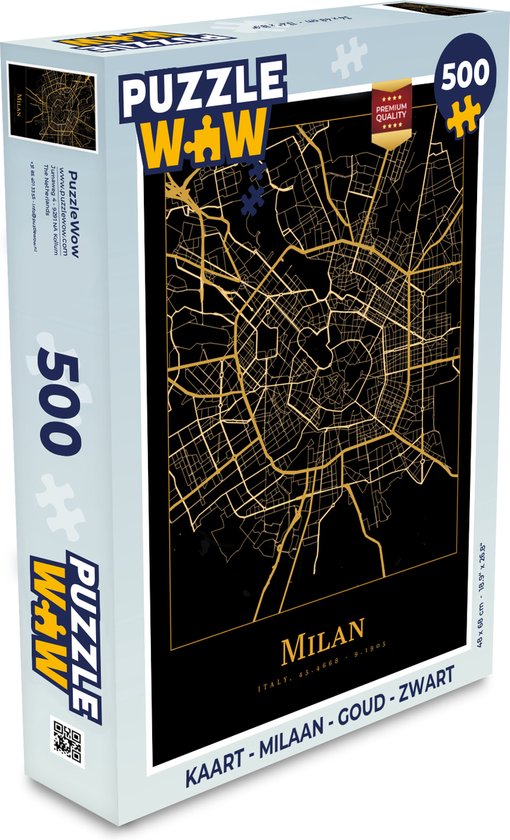 Puzzle Card - Milan - Or - Zwart - Puzzle - Puzzle 500 pièces ...