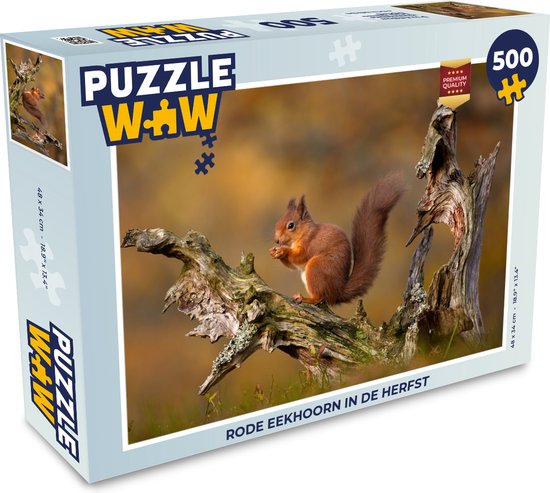 Puzzel Rode eekhoorn in de herfst - Legpuzzel - Puzzel 500 stukjes | bol