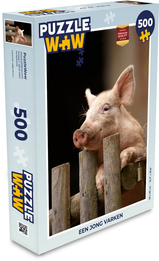 Puzzel Varken - Dier - Hek - Legpuzzel - Puzzel 500 stukjes | bol.com
