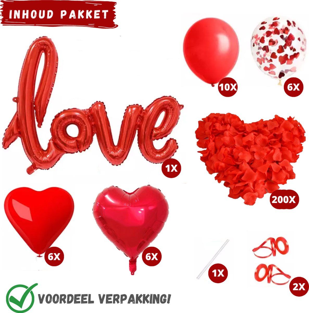 Partypakket® Romantische Versiering - Rode Rozenblaadjes - Valentijn ...