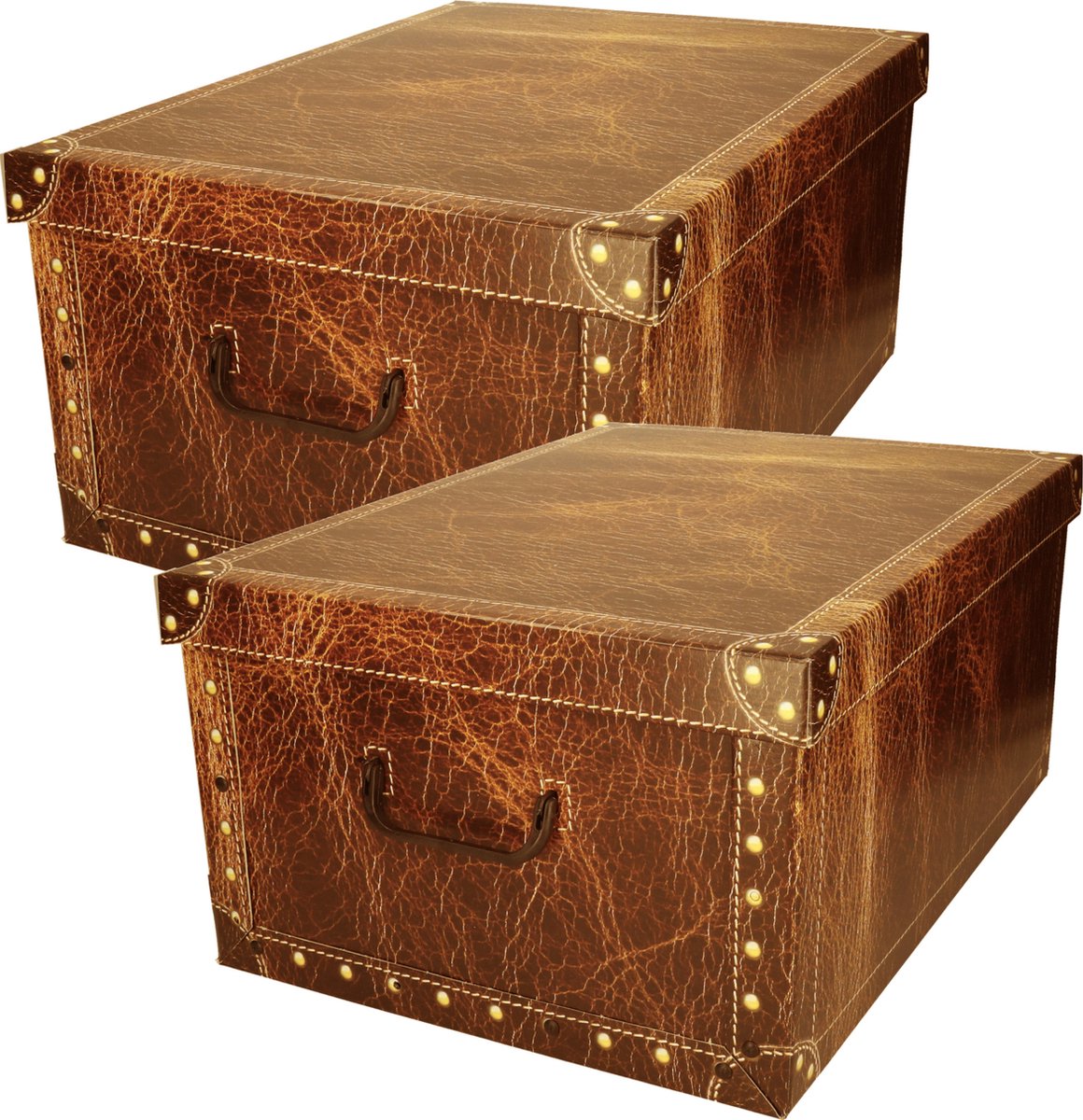 Pakket van 2x stuks opbergbox/opbergdoos van stevig karton in de kleur ...
