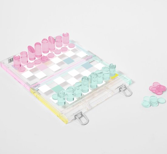 Sunnylife - Mini Lucite Chess & Checkers Aurora | bol.com