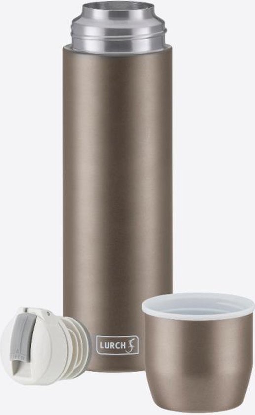 Lurch dubbelwandige isoleerfles met beker uit rvs taupe 450ml | bol.com