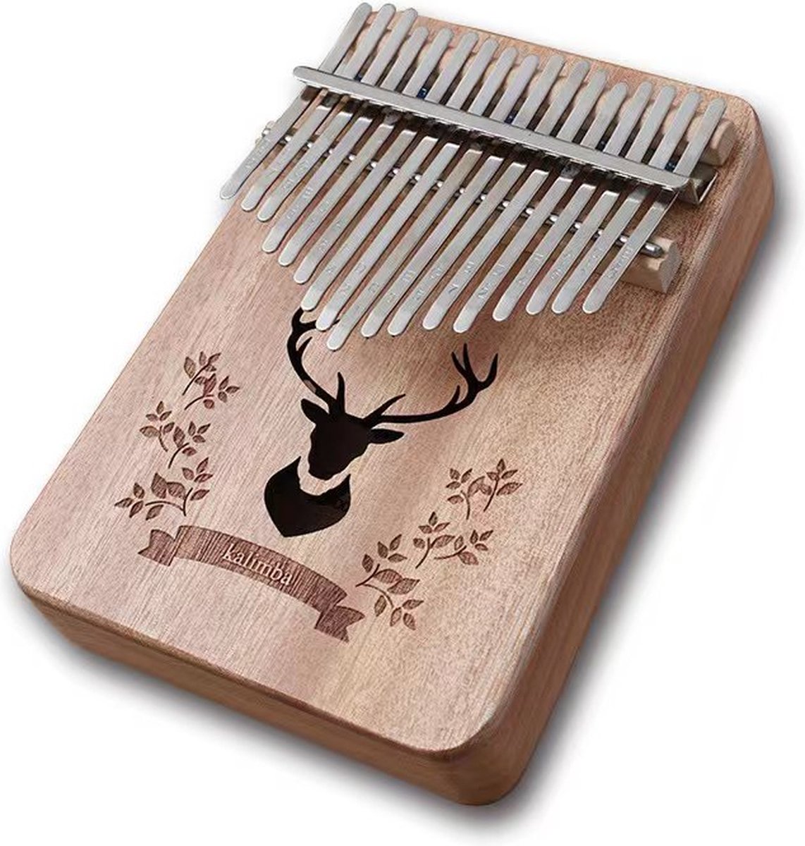 Kalimba Duimpiano 17 Tonen- met Muziekboek en Accessoires- Mahoniehout ...