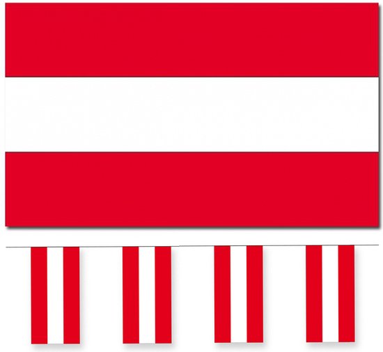 Bellatio Decorations - Vlaggen versiering set - Oostenrijk - Vlag 90 x 150 cm en... | bol