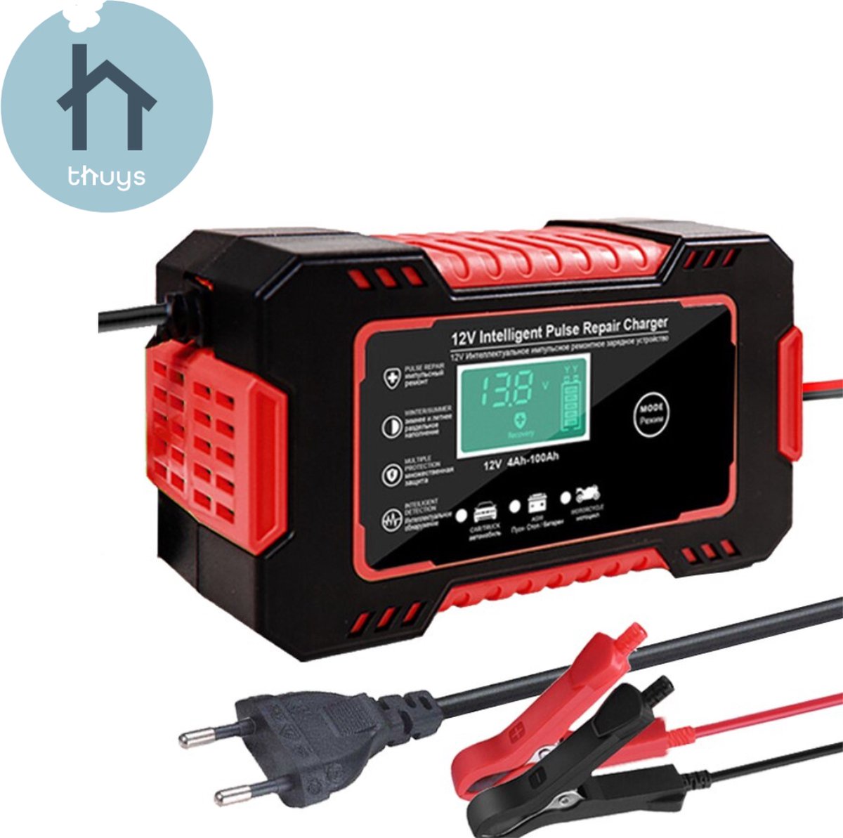 Thuys Acculader - Druppellader - Acculader voor Auto, Motor, Scooter ...