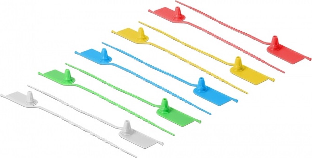 Tie-wraps 205 x 2,8mm / diverse kleuren - met label (10 stuks) | bol