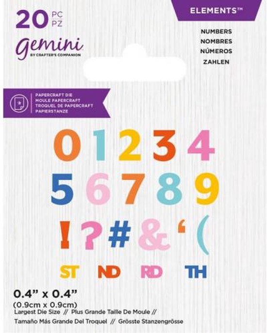 Gemini - Elements - Mini snijmallen set - Numbers | bol