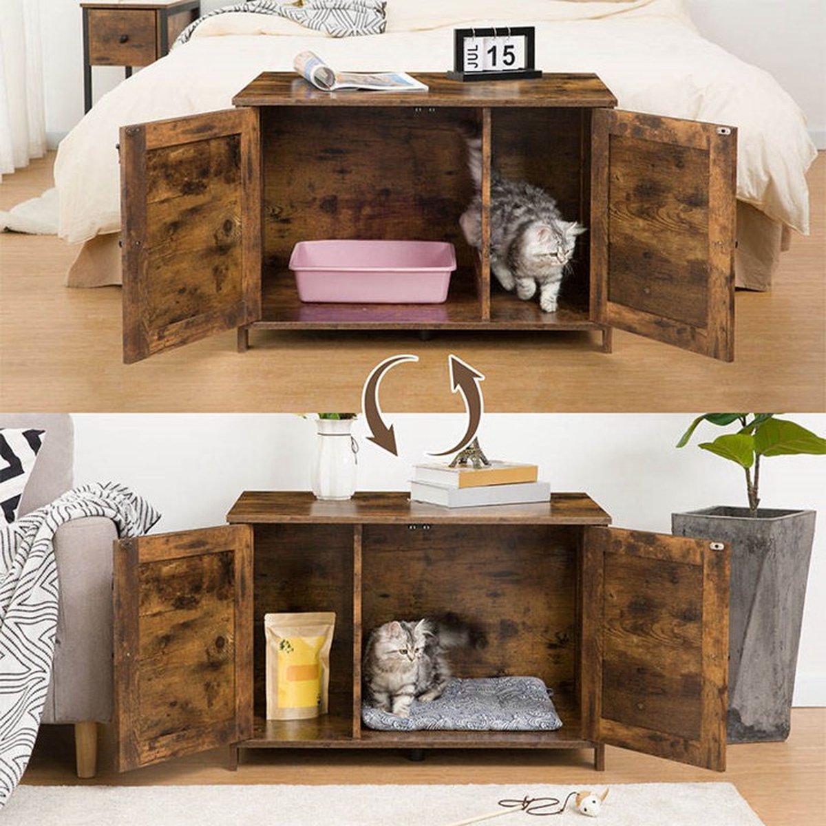 Houten Kattenhuis - Kattenkast voor binnen & buiten - Kattenhok ...