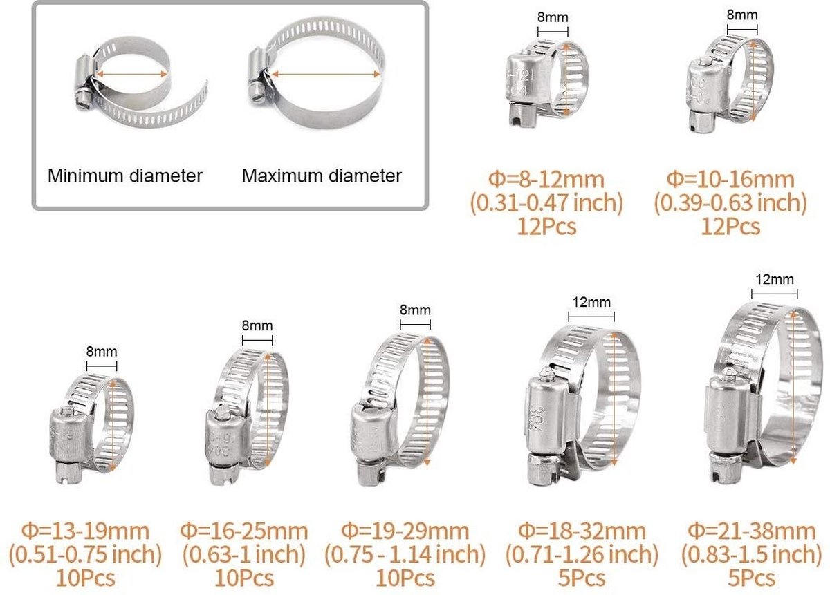 WiseGoods Premium Slang Klemmen Set - Slangklem - Tool - Tools ...