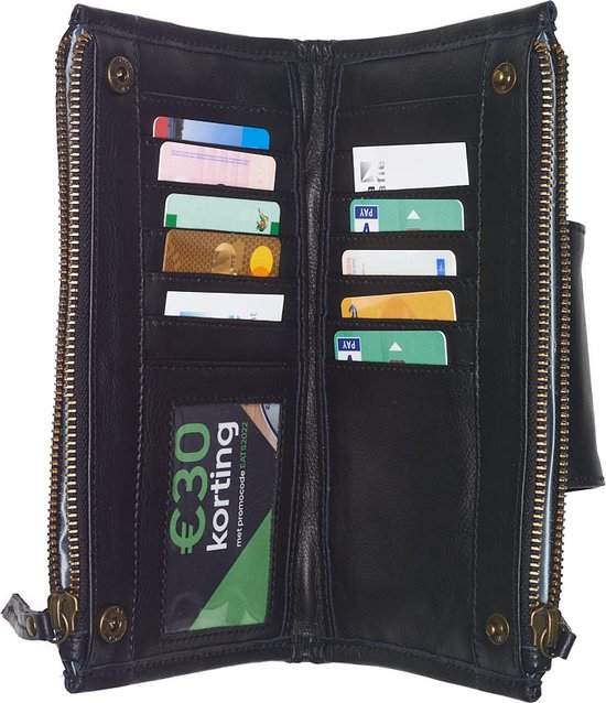 Chabo Bags - Florence Wallet - Leer - Portemonnee - Zwart | bol.