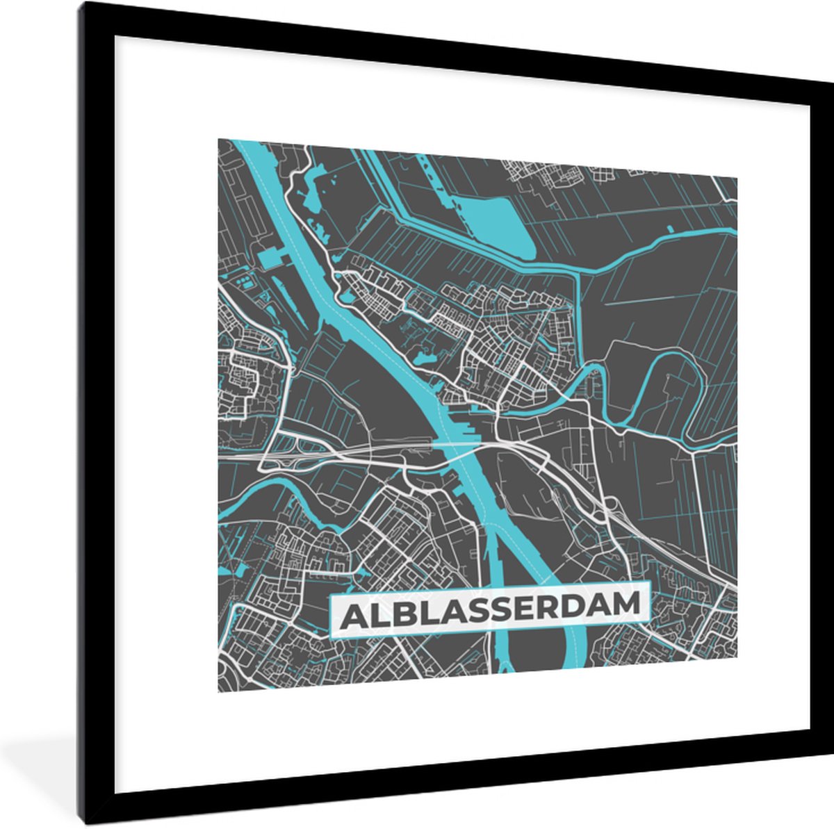 Fotolijst incl. Poster - Alblasserdam - Stadskaart - Kaart ...