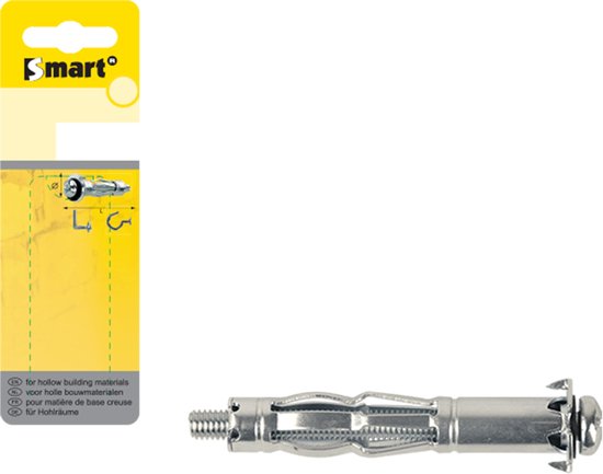 SMART | Metalen hollewandplug M6x52 Zn | 4 st | bol