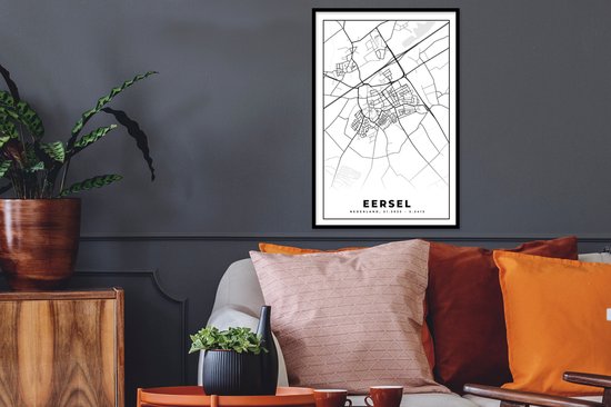 Fotolijst incl. Poster - Plattegrond - Eersel - Kaart - Stadskaart ...