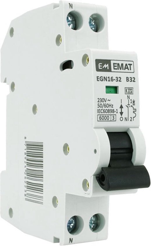 EMAT installatieautomaat 1P+N 32A B-Kar | bol.com