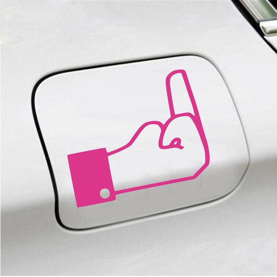 Bumpersticker - FB Middelvinger - 10 X 13 - Roze | bol