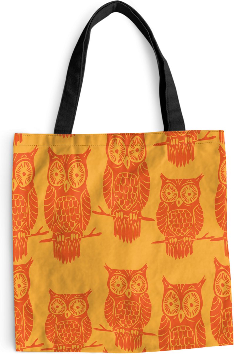 Schoudertas - Strandtas - Shopper Uil - Patronen - Vogel - 40x40 cm ...