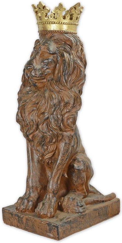 Beeld van kunsthars - Leeuwenkoning - bruin - Resin - 90 cm hoog | bol.com