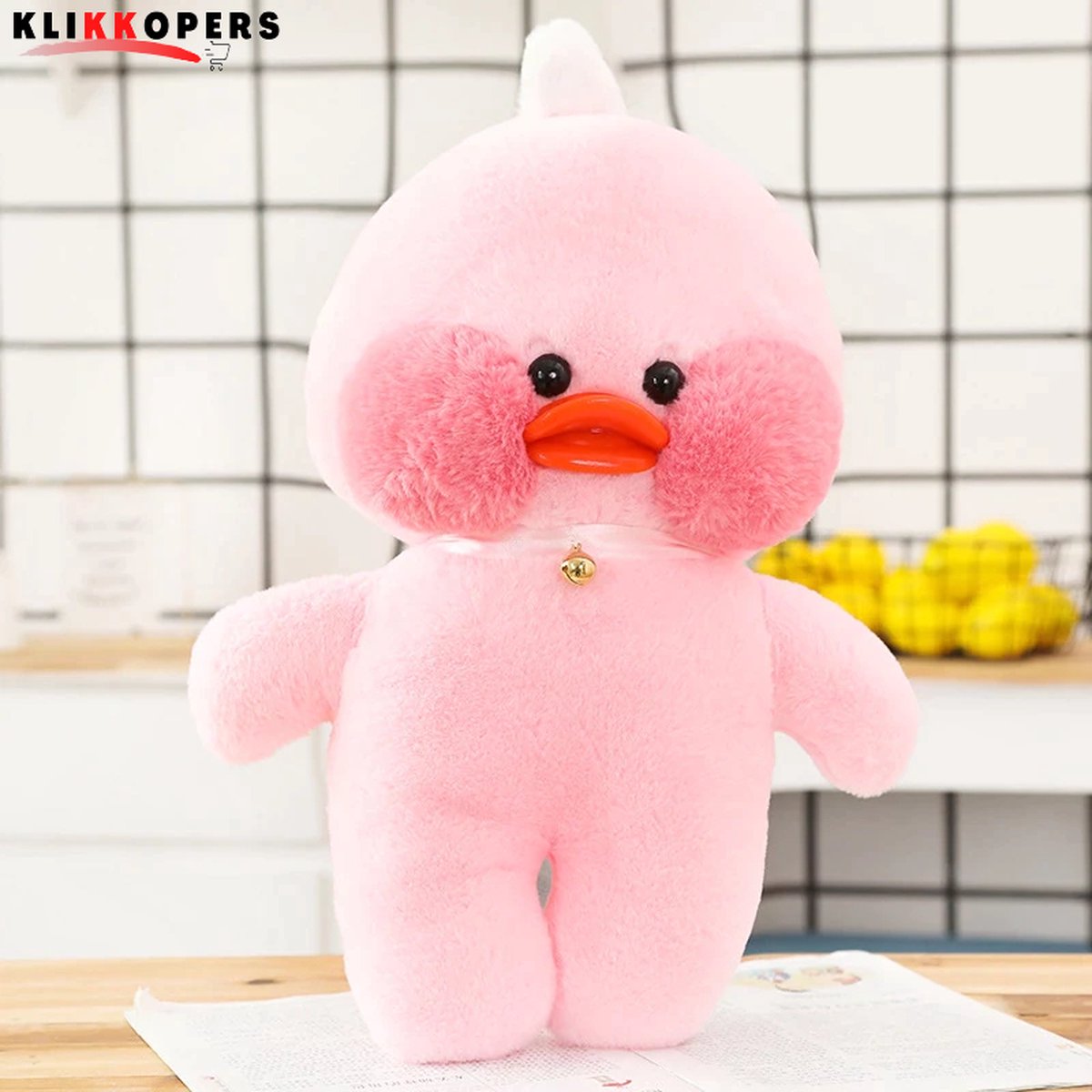 Klikkopers® Paper Duck - Cute Eend - Lalafanfan Duck Knuffel - Schattig ...
