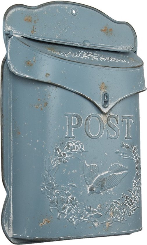 Brievenbus 26*8*39 cm Blauw Metaal Rechthoek Post Wandbrievenbus ...