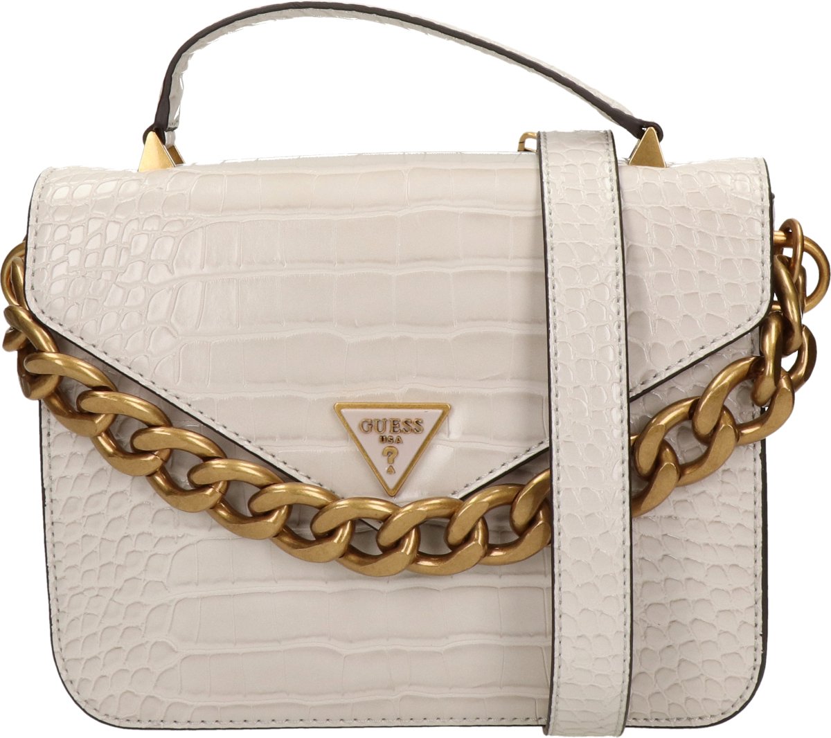 Guess Retour Top Handle dames schoudertas - Off White - Maat Geen | bol.com