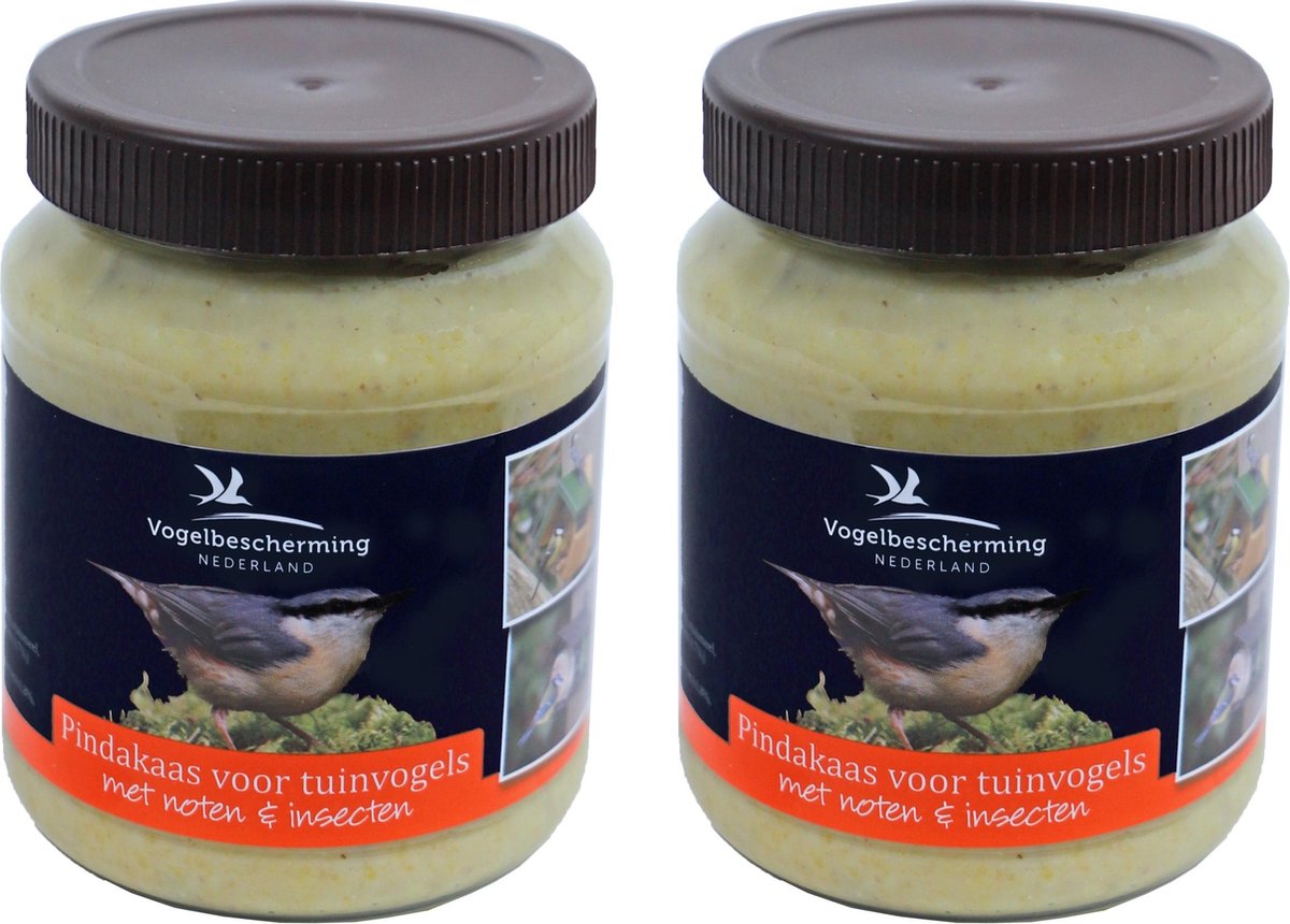 Vogel voederhuisje met noten en insecten pindakaas pot van 330 gram ...