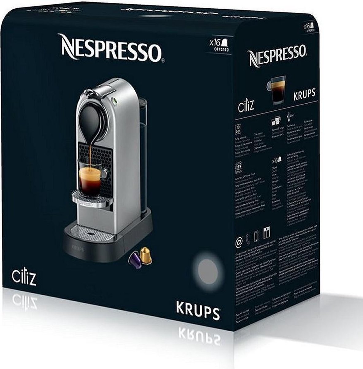 bol.com | Krups Nespresso Citiz & Milk XN761B10 - Koffiecupmachine - Zilver