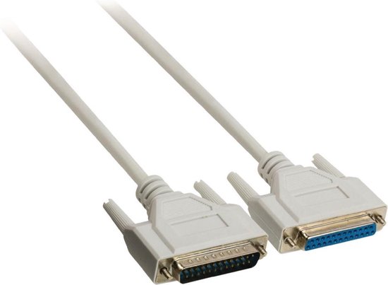 Seriële kabel SUB-D 25-Pins Male - SUB-D 25-Pins Female 10.0 m Ivoor | bol