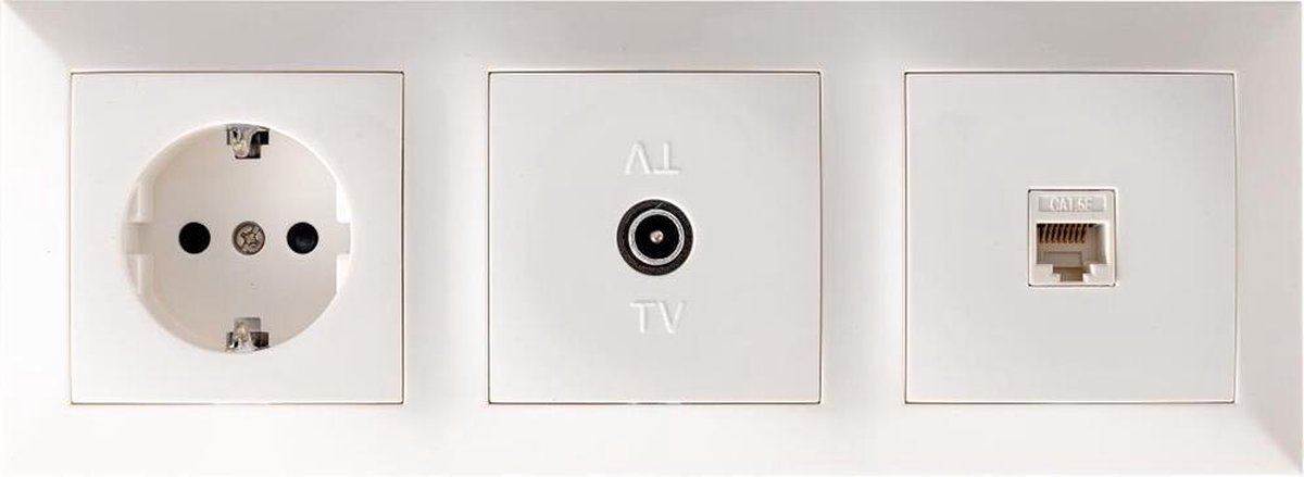 UTP RJ45 Stopcontact - Coax Contactdoos - Wandcontactdoos - Aigi Cika ...