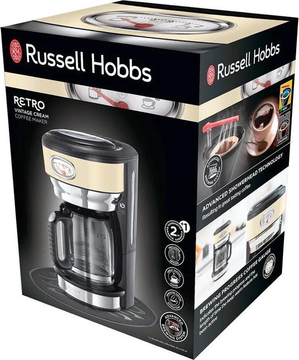 bol.com | Russell Hobbs Retro - Groot Koffiezetapparaat - Vintage Cream