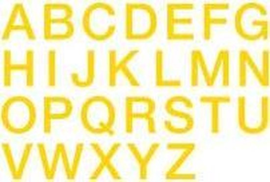 Set letters stickers alfabet - watervaste zelfklevende folie - geel ...