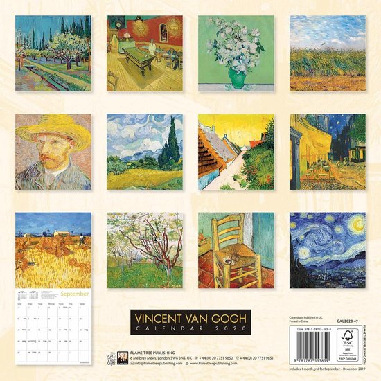 Vincent van Gogh Wall Calendar 2020 (Art Calendar) | 9781787553859 ...