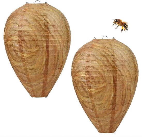 Pack of 2 Wasp Nest - Dummy Hornet Nest - Hanging False Wasp Nest - Bee ...