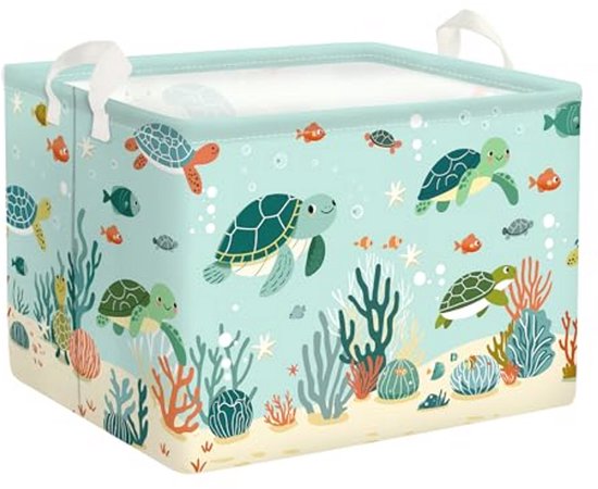 Opvouwbare Wasmand voor Kinderen – Groene Schildpadden 36L – Speelgoed ...