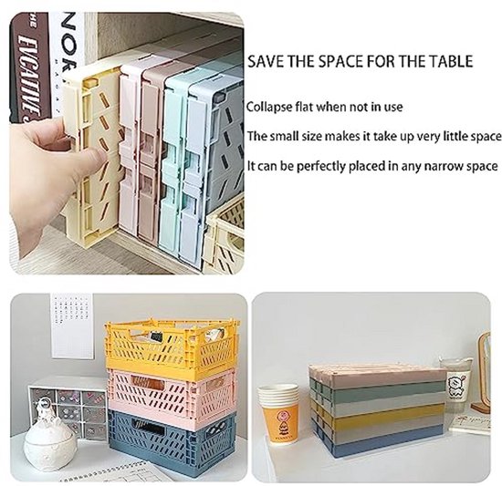 Opvouwbare kunststof kisten - 2 stuks, ruimtebesparend, mini-klapkisten ...
