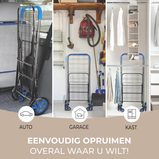 Vouwbare Winkelwagentje met Afneembare Liner en 360° Draaibare Wielen ...
