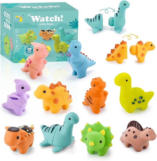 Houten Dinosaurus Sortierspel - Kleur- en Stapelblokken voor Fijne ...