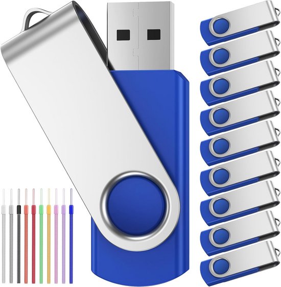 10 Stuks USB Sticks 16GB Set - USB 2.0 Geheugensticks Dataopslag Pakket ...