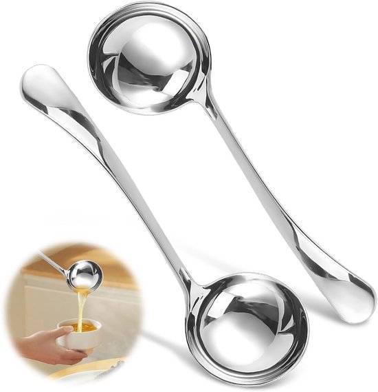 RVS Soeplepel Set van 2 - 20cm Gravy Lepel voor Sauzen en Soepen ...