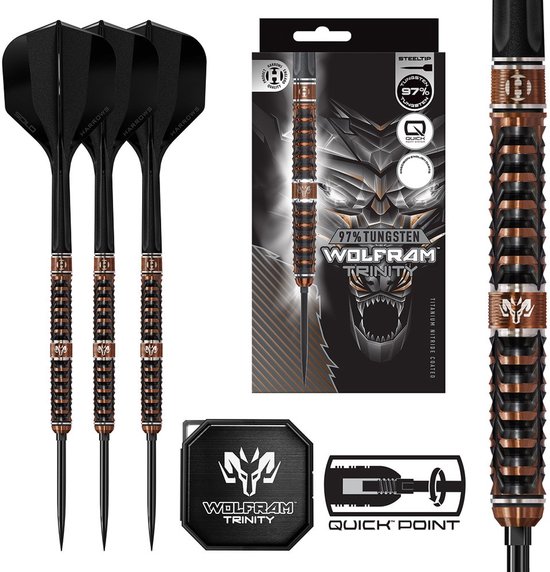 Harrows Wolfram Trinity Quick Point 97% - Dartpijlen | bol
