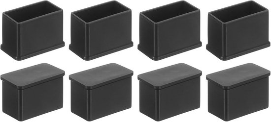 8x Rechthoekige Rubberen Meubelpootdoppen 15x30mm - Vloerbeschermers ...