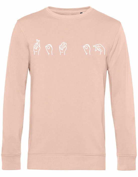 7431 - Sweater - Gebarentaal; Rot op-Soft Rose-XS | bol