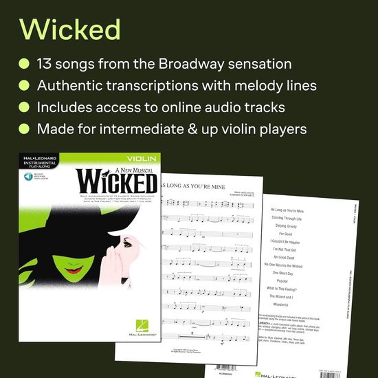Wicked Violon Instrumental Speel-en Luister CD met Online Begeleiding | bol