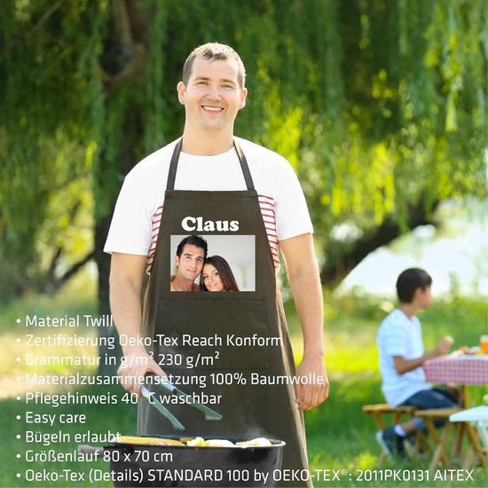 Gepersonaliseerd Schort met Tekst of Foto | BBQ Schort Heren & Dames ...