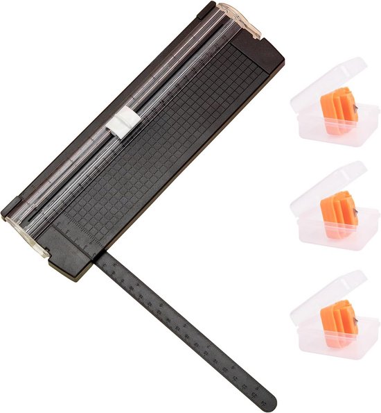 Precisie Papiersnijder 30 cm Recht - Titanium Oppervlak met Zijliniaal ...