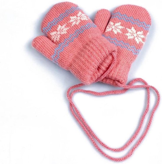 Warme gevoerde wanten voor baby's en peuters met koord en ...
