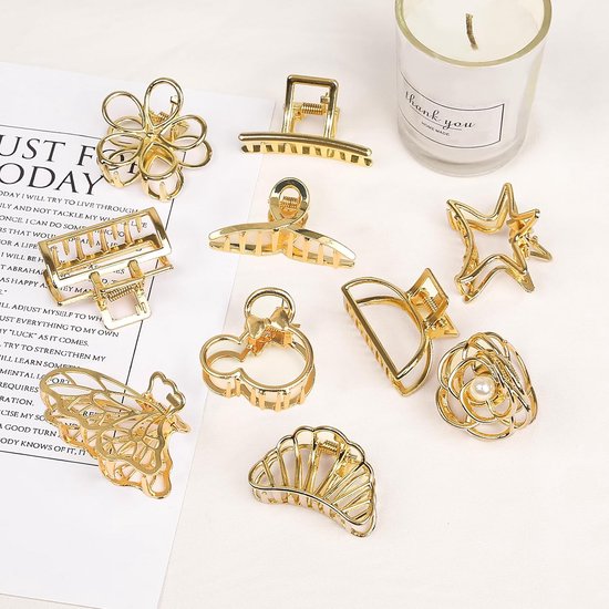 10x Gouden Mini Haarclips - Kleine Metalen Klemmetjes voor Fijn en Dik Haar | bol